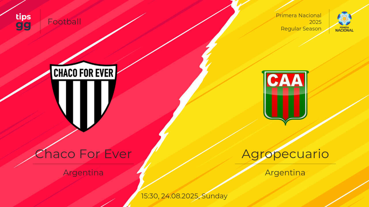 Where to Watch Chaco For Ever vs Agropecuario 30.08.2025 | Tips.GG