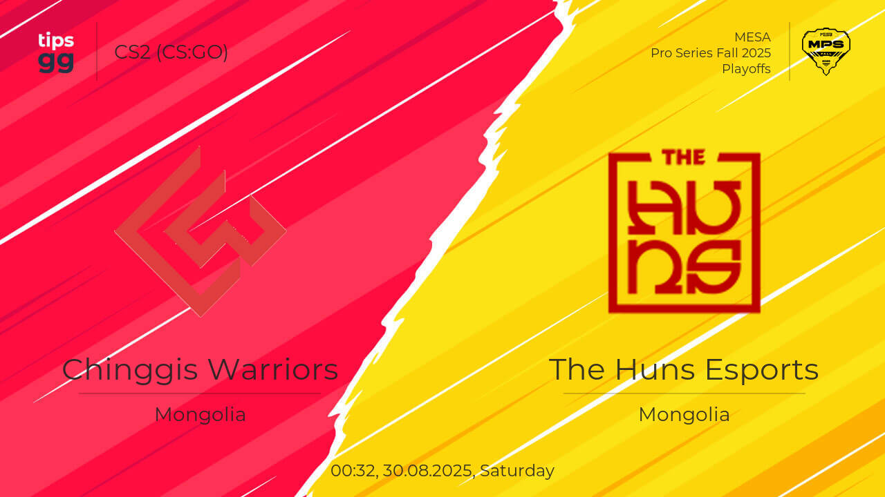 Chinggis Warriors vs The Huns Esports 30.08.2025 at MESA Pro Series ...