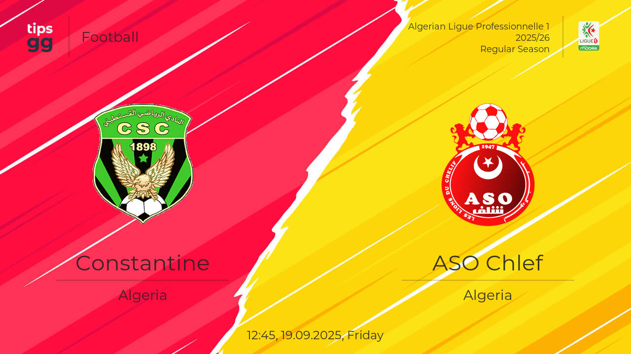 Constantine vs ASO Chlef live score 20.09.2025 – today match results ...