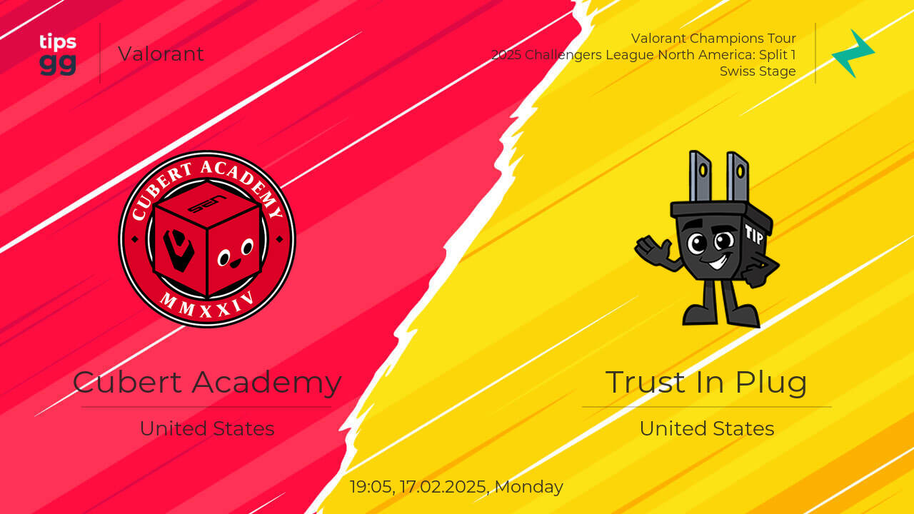 Cubert Academy vs Trust In Plug 18.02.2025 Odds | Valorant | Tips.GG