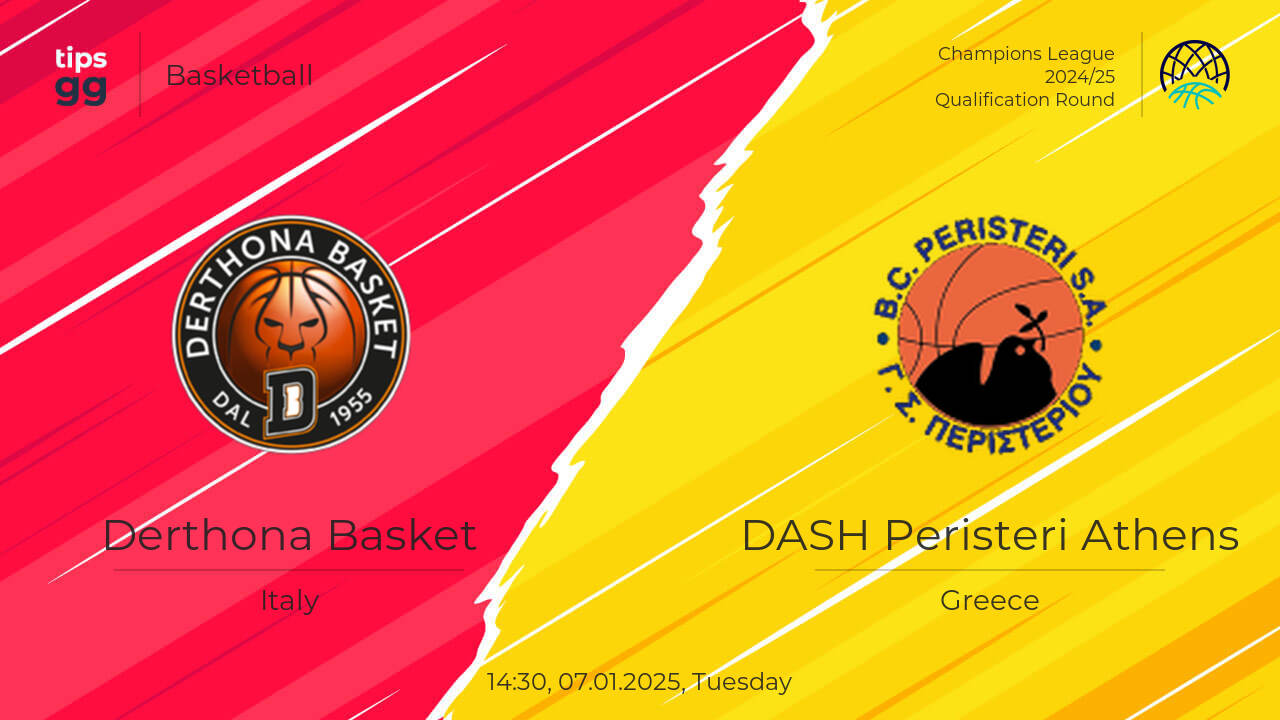 Derthona Basket vs DASH Peristeri Athens 07.01.2025 at Champions League ...