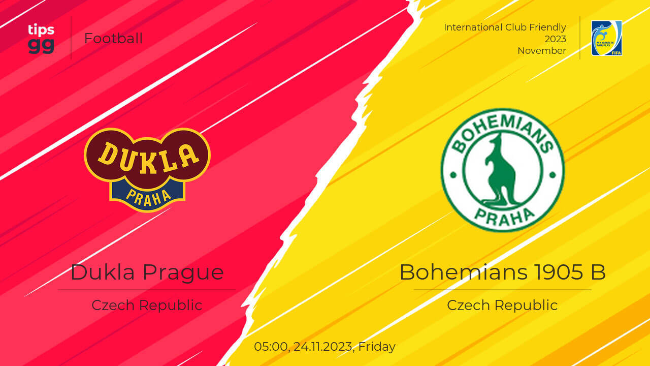 Dukla Prague vs Bohemians 1905 B 24.11.2023 at International Club ...