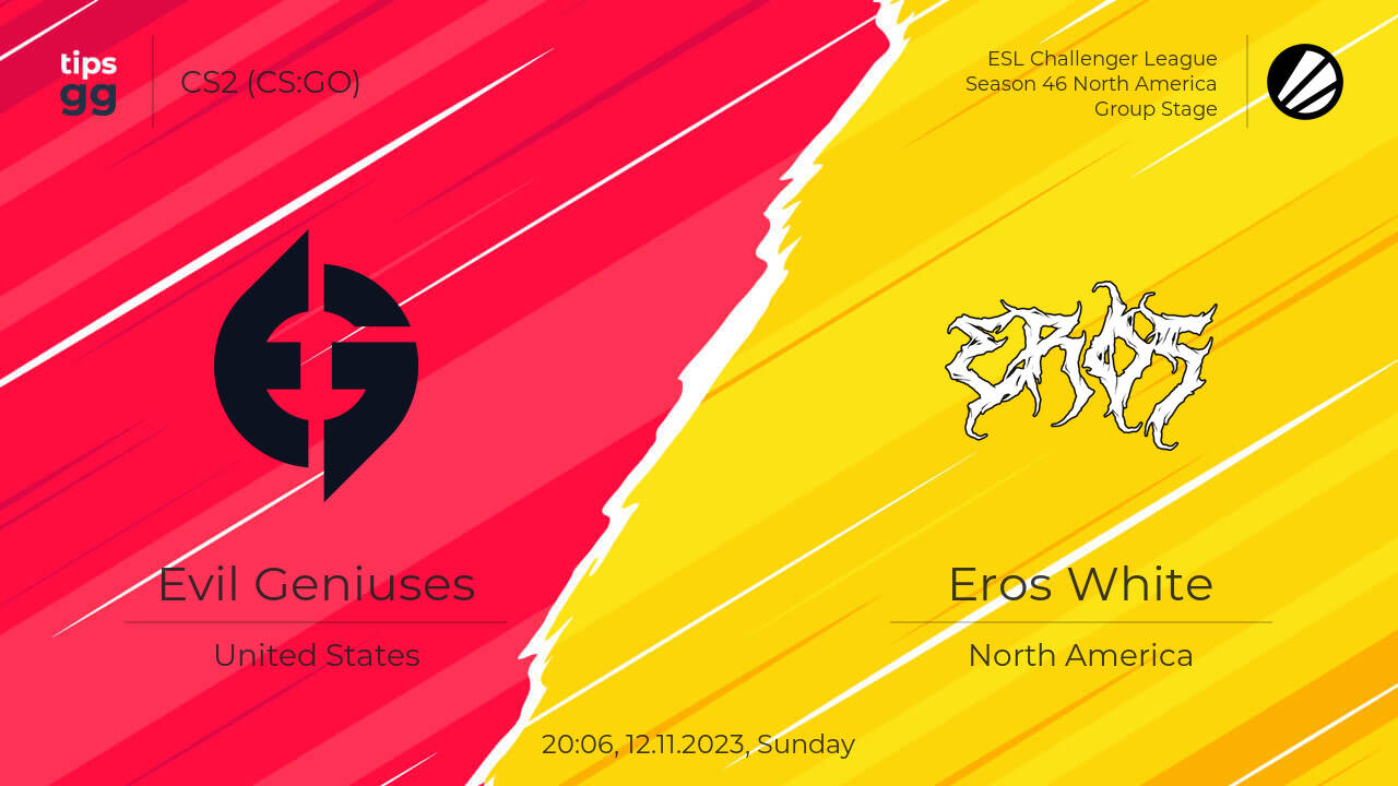 Evil Geniuses vs Eros White 13.11.2023 at ESL Challenger League Season ...
