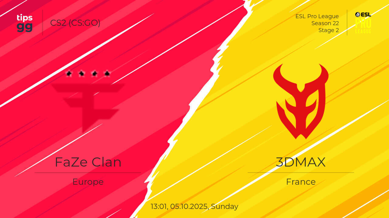 FaZe Clan vs 3DMAX Prediction | 05.10.2025 | CS2 (CS:GO) | Tips.GG