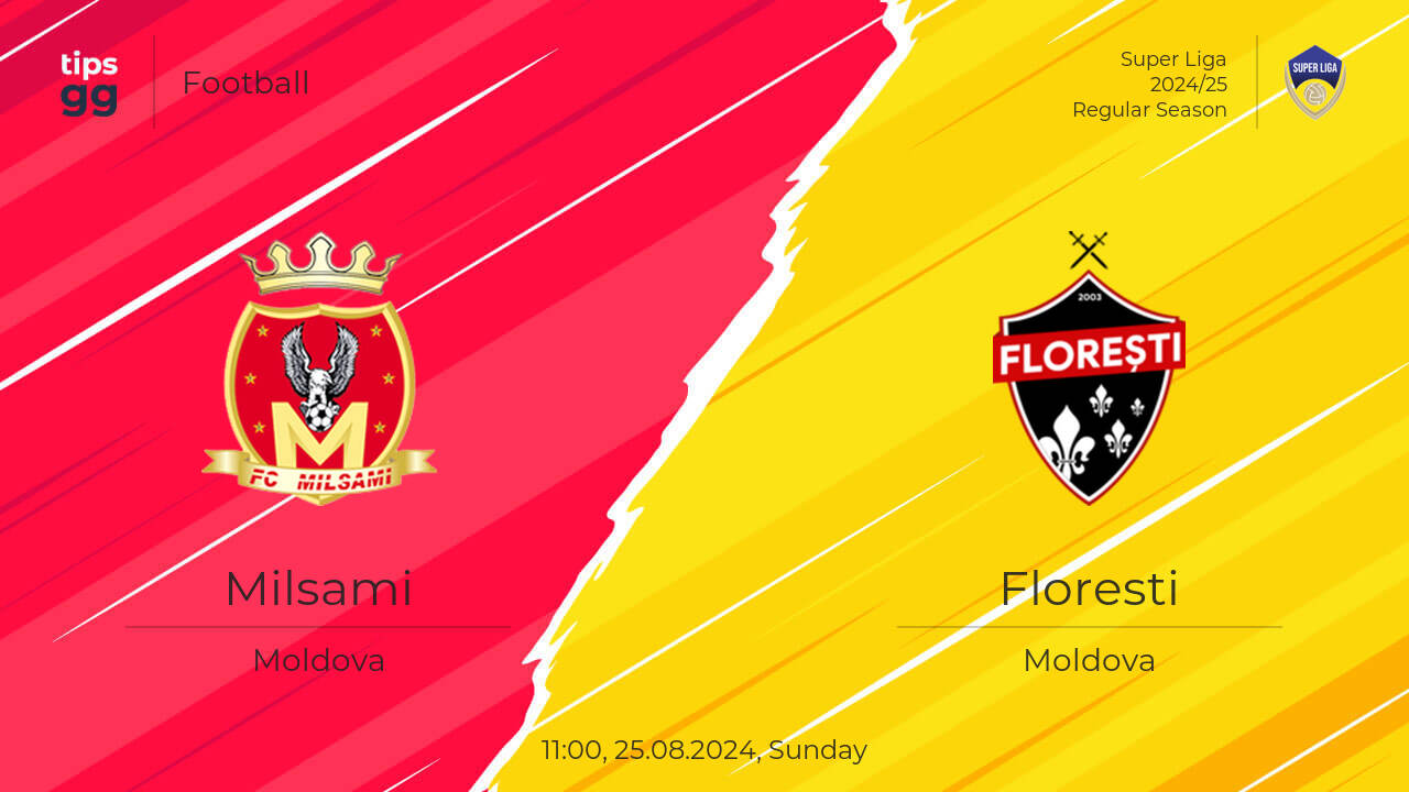 FC Milsami vs FC Floresti Prediction 25.08.2024 | Football | Tips.GG