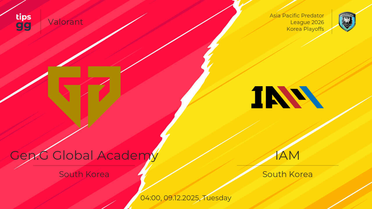 Gen.G Global Academy vs IAM 09.12.2025 Odds | Valorant | Tips.GG