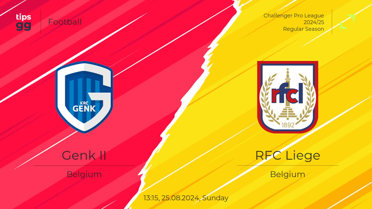 Genk II vs RFC de Liege Prediction 25.08.2024 | Football | Tips.GG