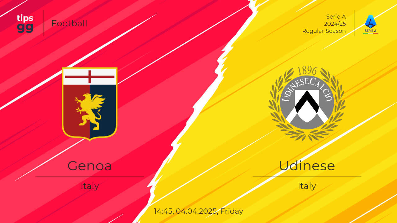 Genoa vs Udinese live score 04.04.2025 – today match results | Tips.GG