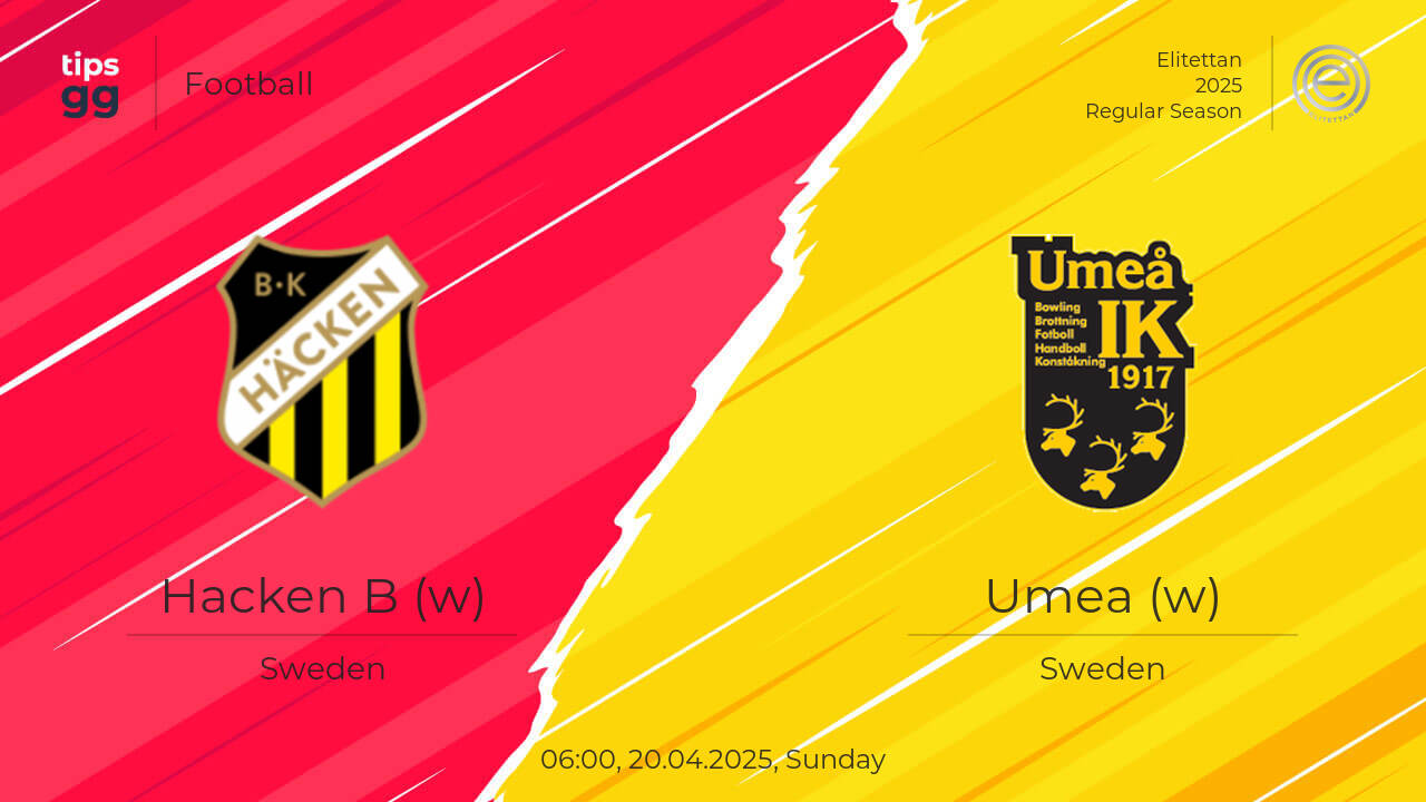 Hacken B (w) vs Umea (w) 20.04.2025 Match Overview | Tips.GG