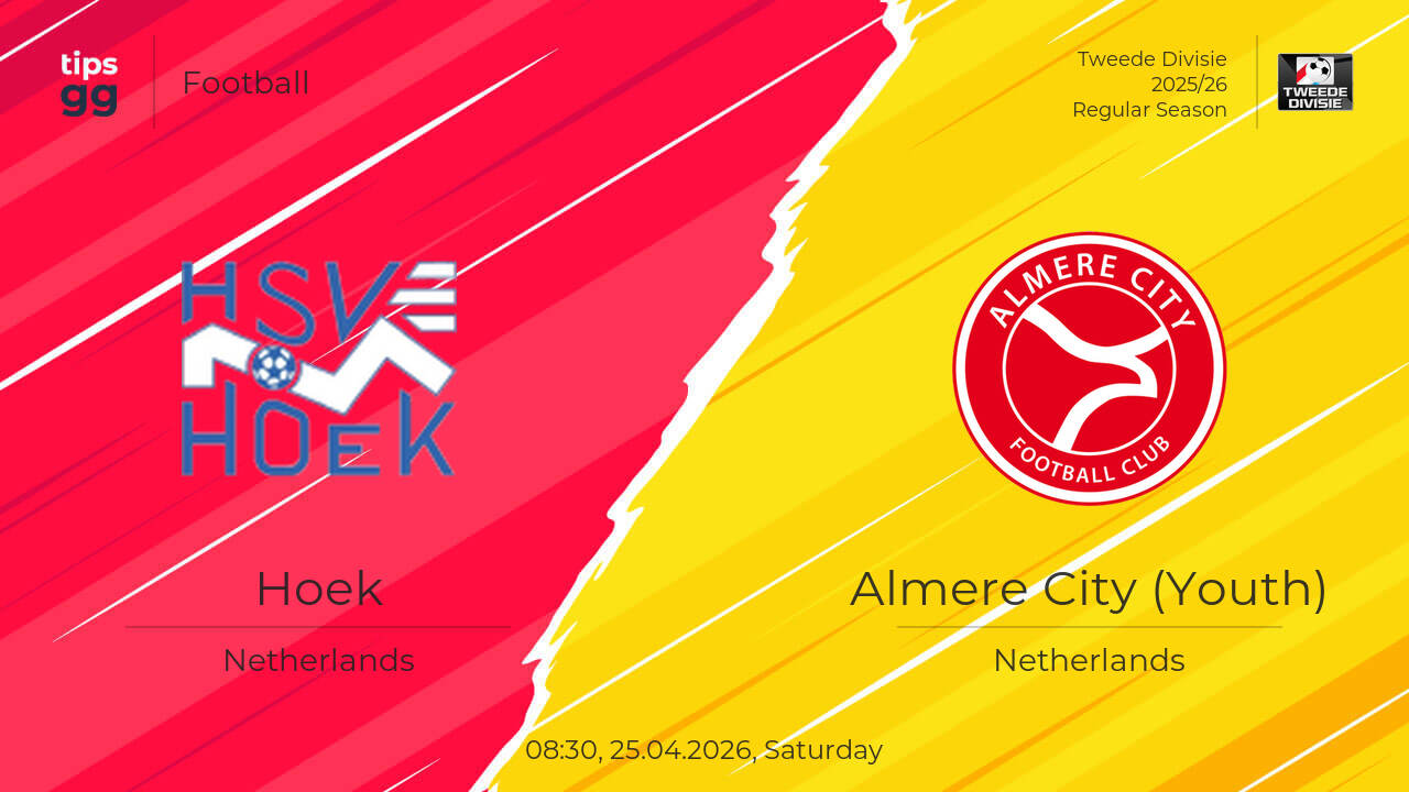 Where to Watch Hoek vs Almere City (Youth) 25.04.2026 | Tips.GG