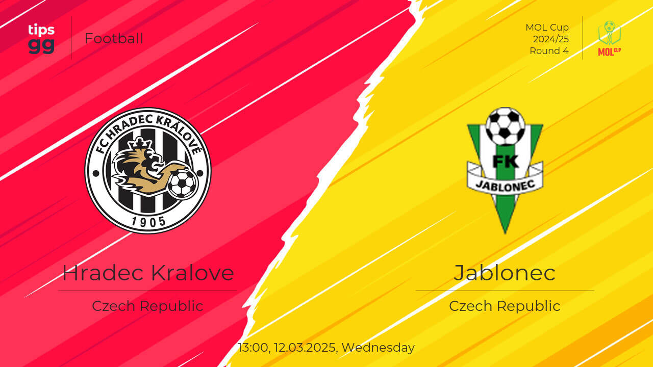 Hradec Kralove vs Jablonec 12.03.2025 Match Overview | Tips.GG
