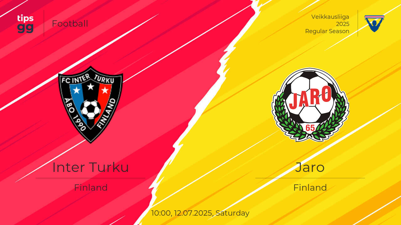 Inter Turku vs Jaro live score 12.07.2025 – today match results | Tips.GG