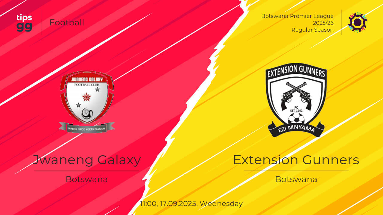 Where to Watch Jwaneng Galaxy vs Extension Gunners 17.09.2025 | Tips.GG
