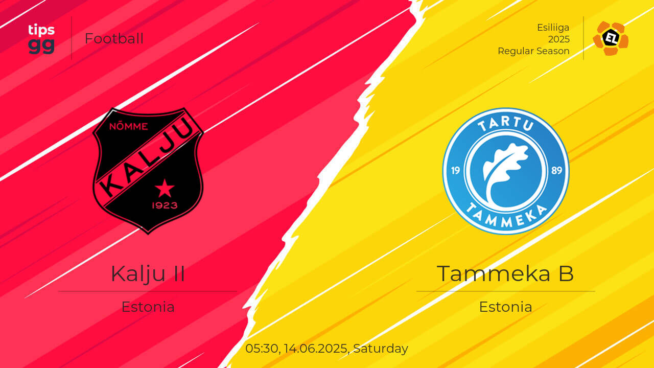 Kalju II vs Tammeka B 14.06.2025 Match Overview | Tips.GG