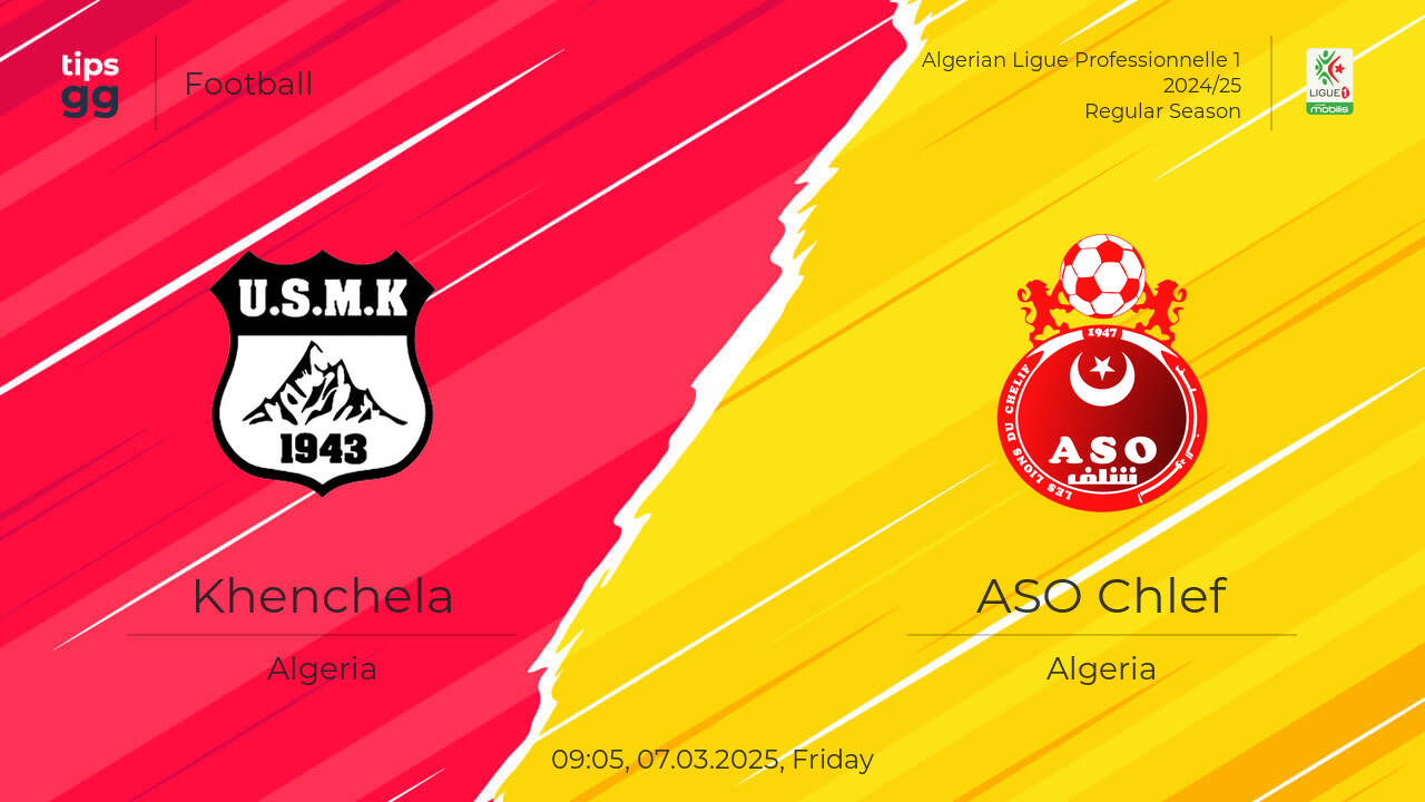 Khenchela vs ASO Chlef 07.03.2025 Match Overview | Tips.GG