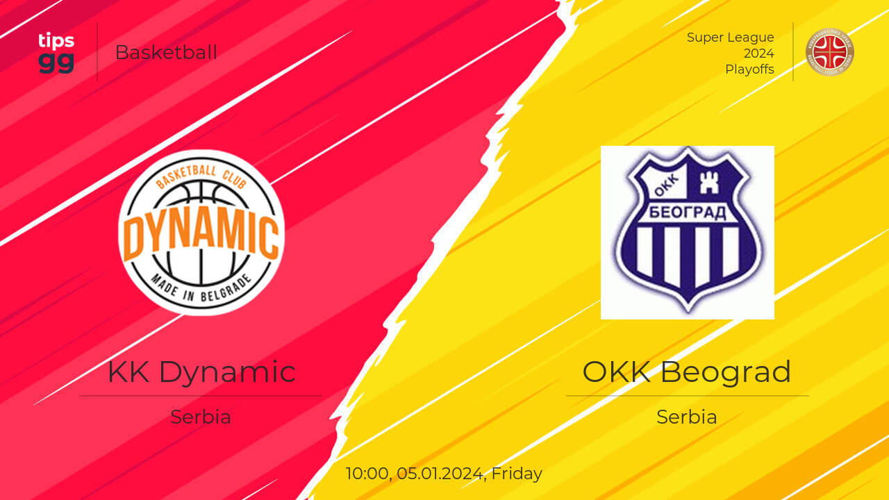 KK Dynamic vs OKK Beograd 05.01.2024 at Super League 2024 | Basketball ...