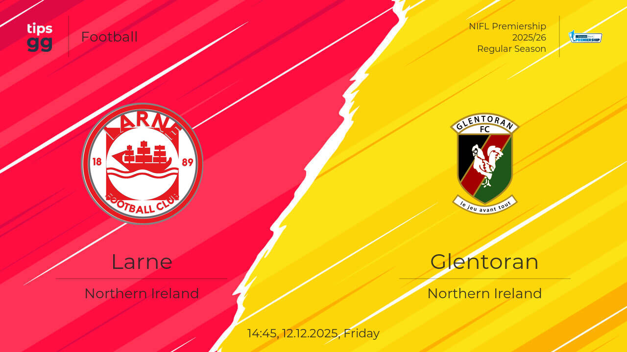 Larne vs Glentoran live score 12.12.2025 – today match results | Tips.GG