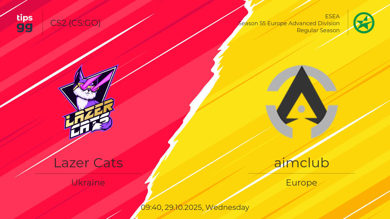 Lazer Cats vs aimclub 29.10.2025 at ESEA Season 55 Europe Advanced ...