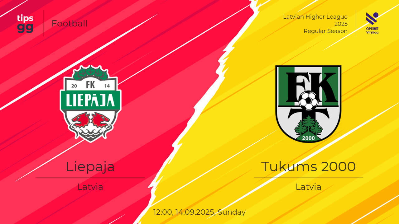 Liepaja vs Tukums 2000 14.09.2025 Match Overview | Tips.GG