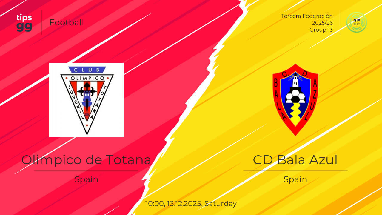 Where to Watch Olimpico de Totana vs CD Bala Azul 14.12.2025 | Tips.GG