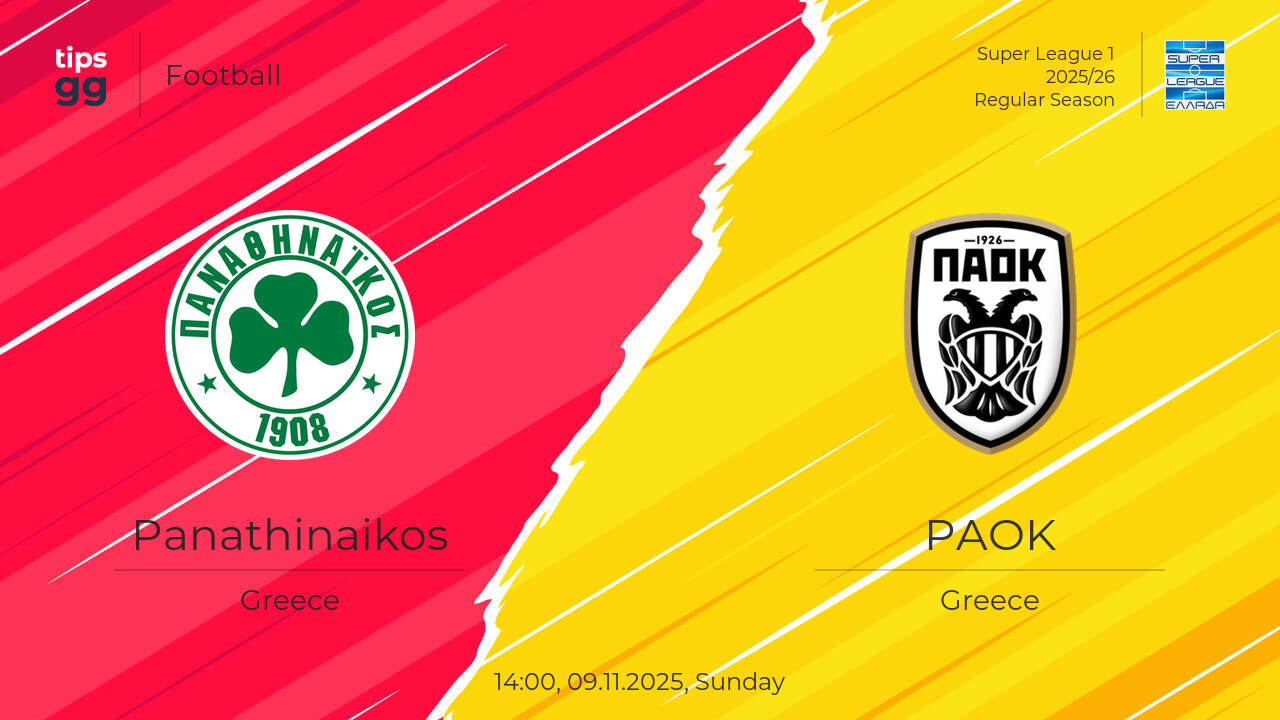 Panathinaikos vs PAOK live score 09.11.2025 – today match results | Tips.GG