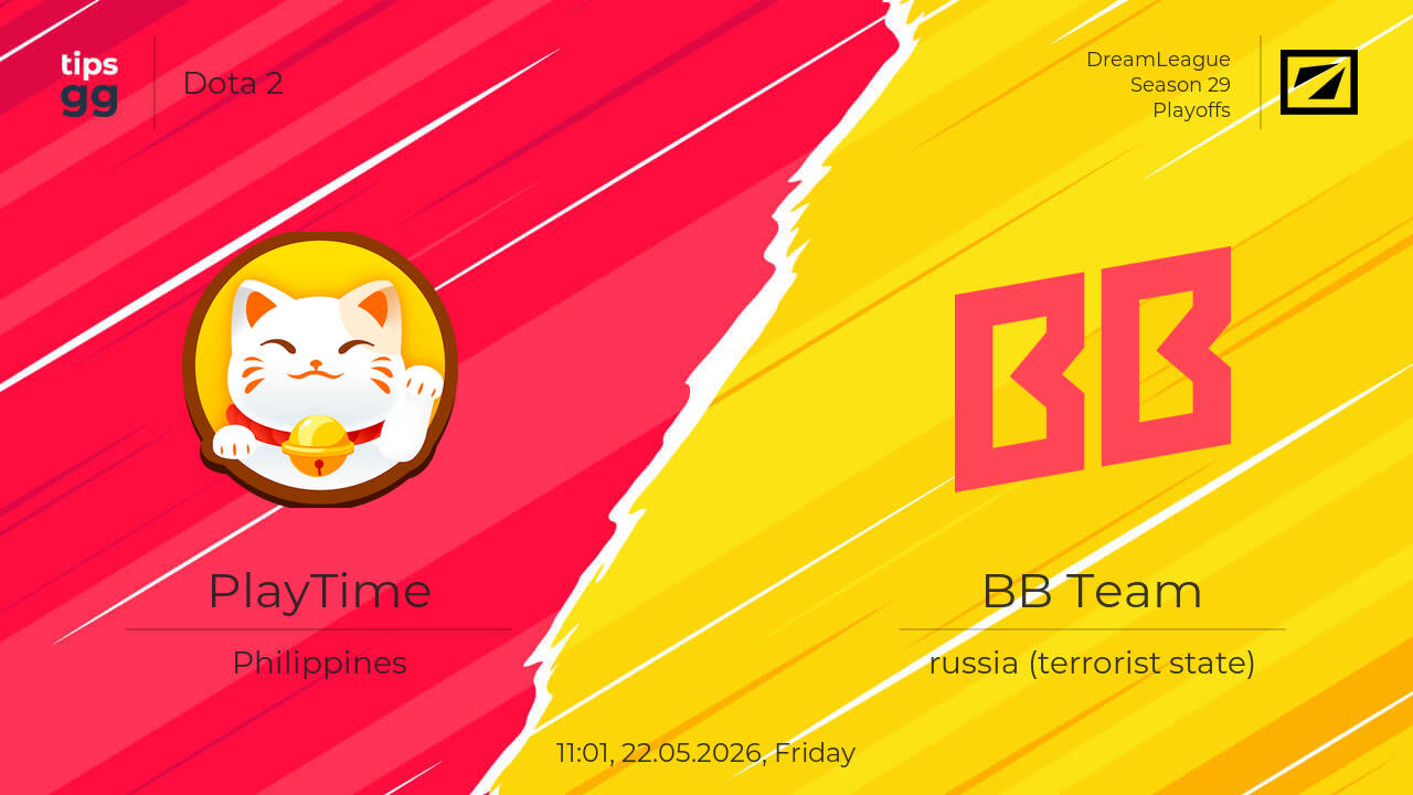PlayTime vs BB Team 22.05.2026 at DreamLeague Season 29 | Dota 2 | Tips.GG