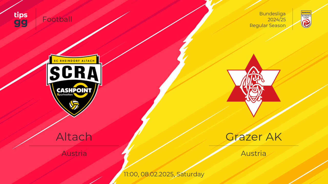 Altach vs Grazer AK Prediction 08.02.2025 | Tips.GG