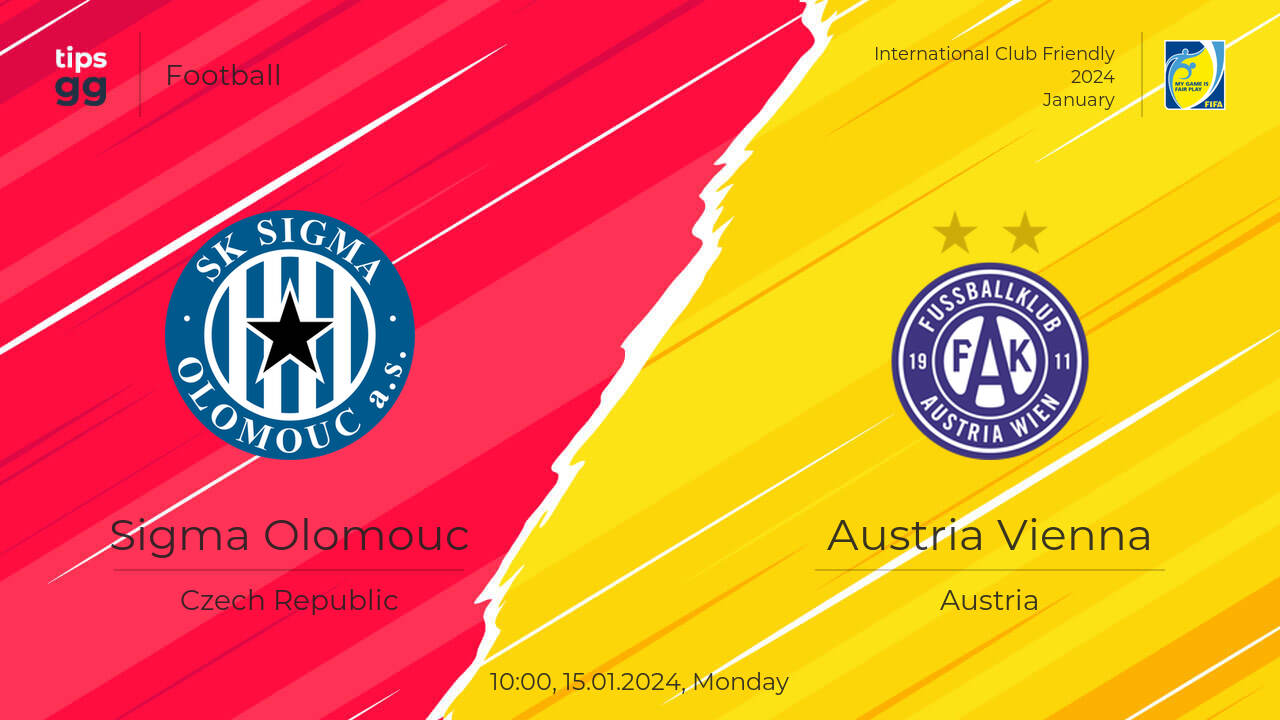 Sigma Olomouc vs Austria Wien 15.01.2024 at International Club Friendly ...