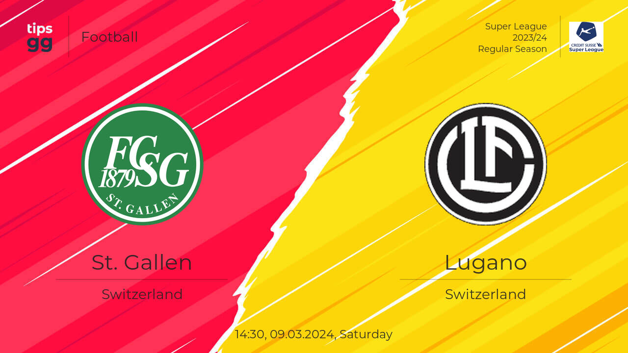 St. Gallen vs Lugano Odds & Betting Lines 09.03.2024 | Football | Tips.GG