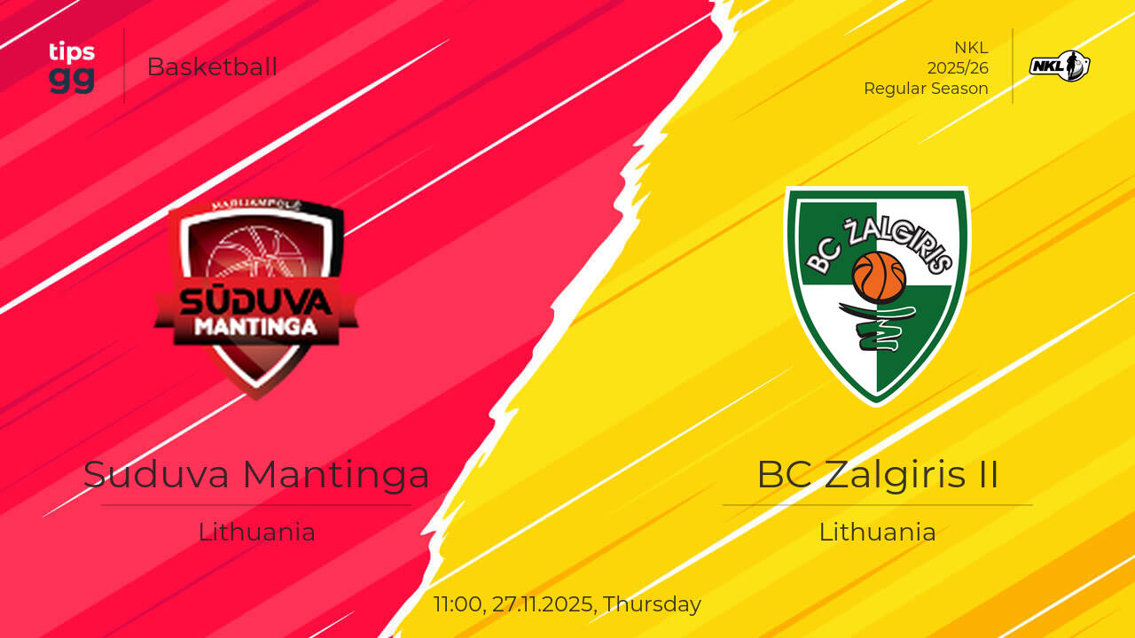 Suduva Mantinga vs BC Zalgiris II 27.11.2025 at NKL 2025/26 ...