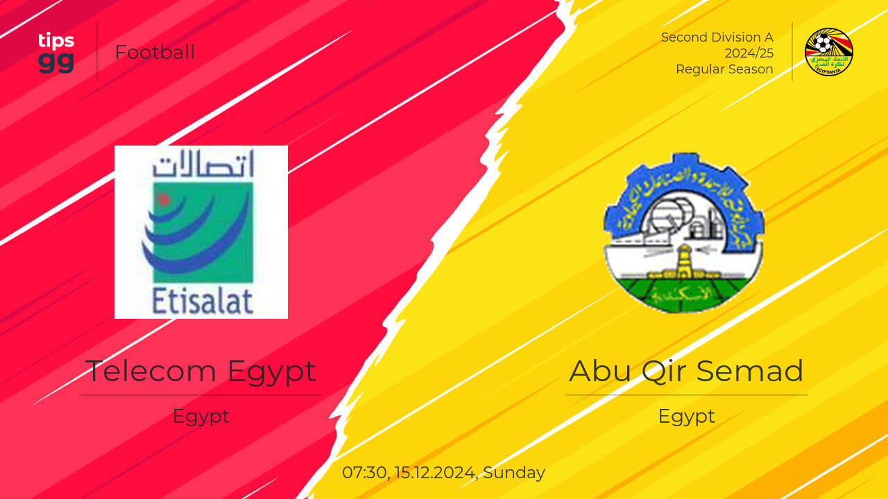 Telecom Egypt vs Abo Qair Semad 15.12.2024 at Second Division A 2024/25 ...