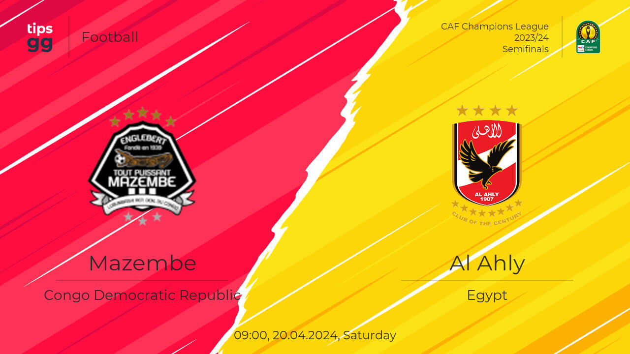 TP Mazembe Englebert vs Al Ahly SC 20.04.2024 at CAF Champions League ...