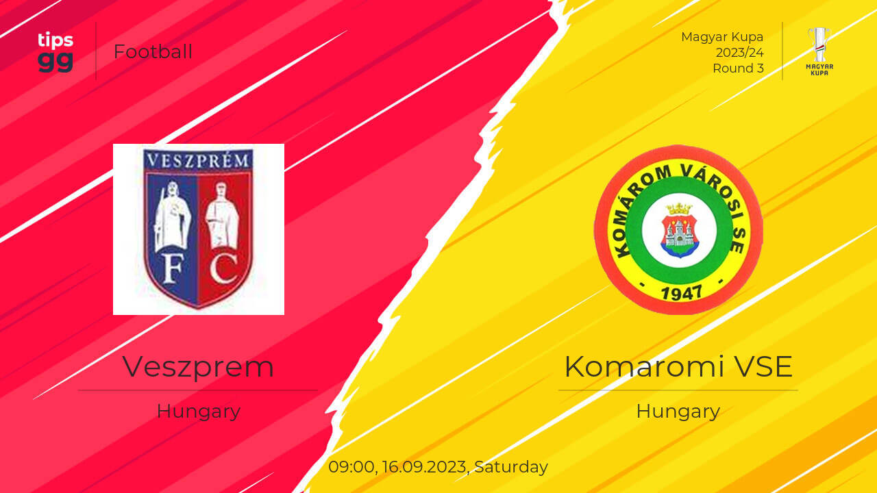Veszprem vs Komarom VSE 16.09.2023 at Magyar Kupa 2023/24 | Football ...