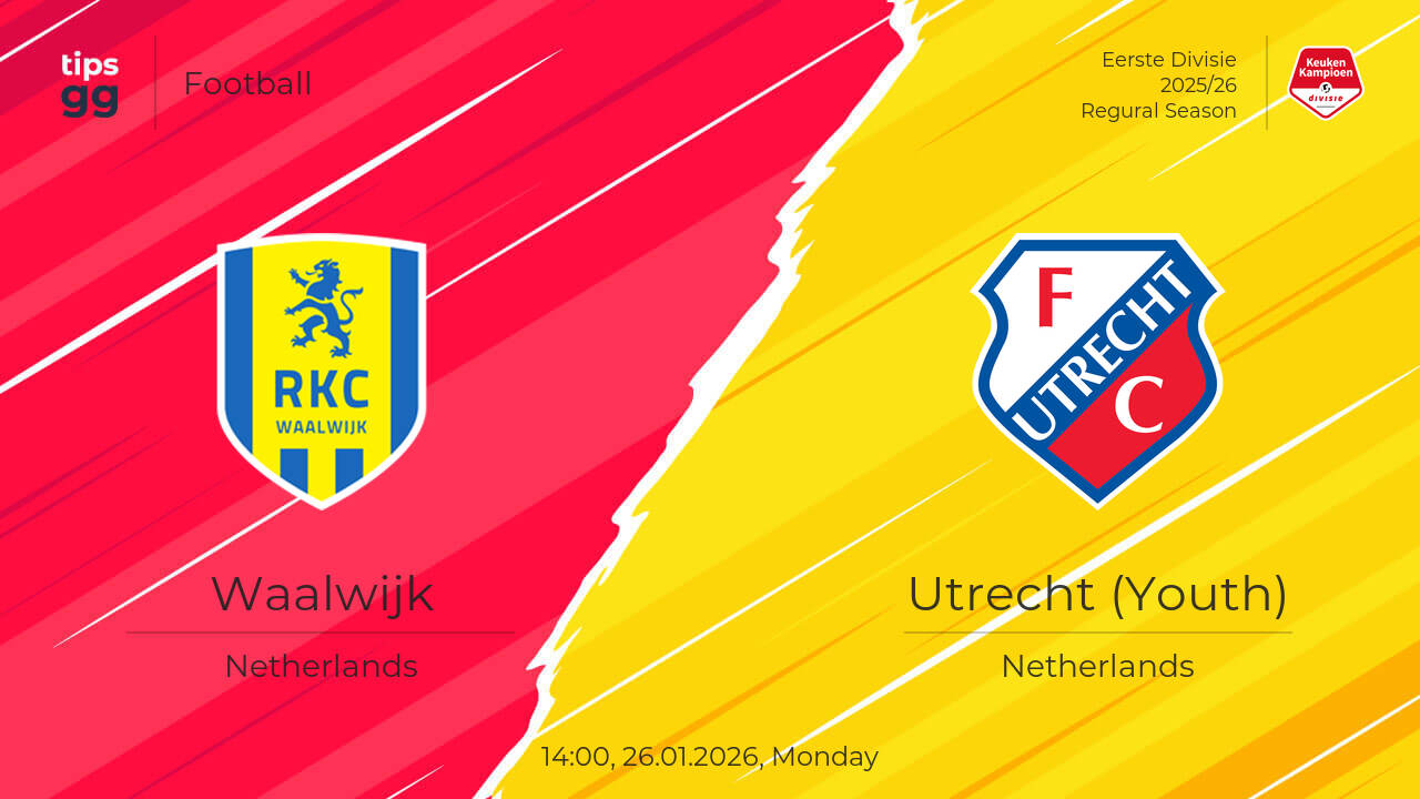 Waalwijk vs Utrecht (Youth) live score 26.01.2026 – today match results ...