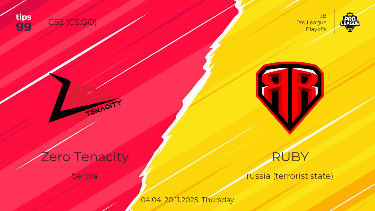 Zero Tenacity vs RUBY 20.11.2025 at JB Pro League | CS2 (CS:GO) | Tips.GG