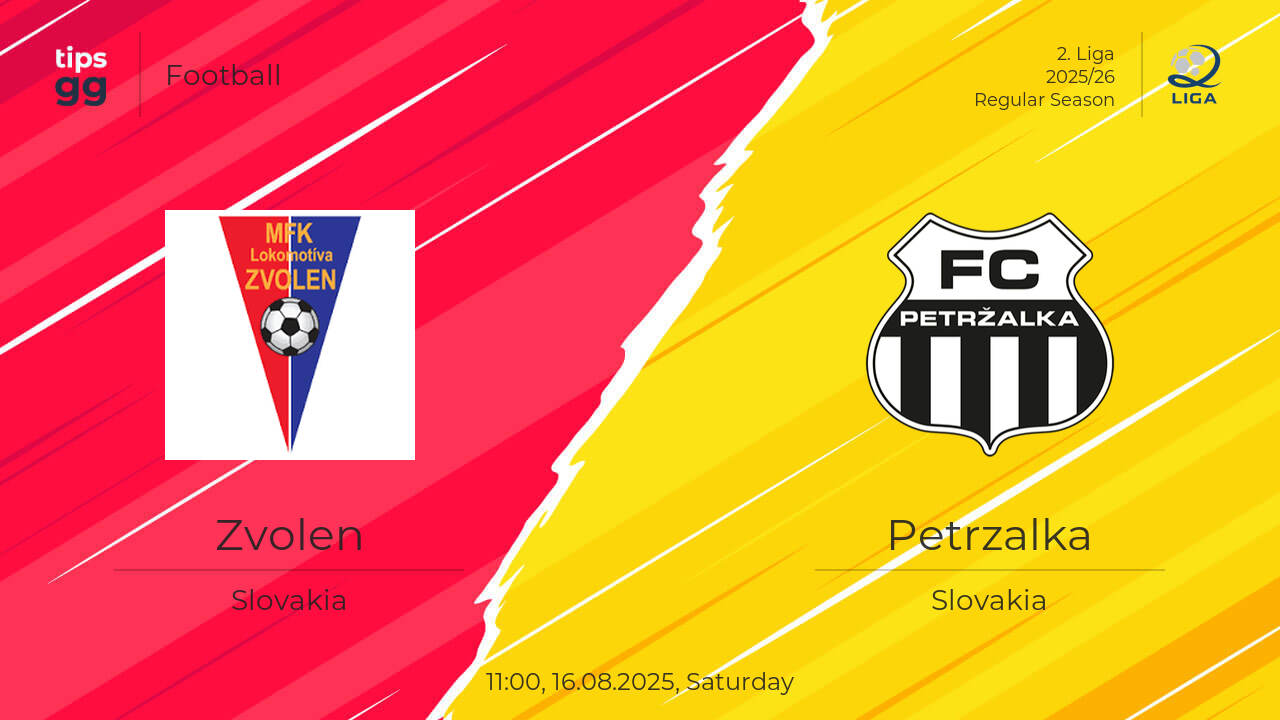 Where to Watch Zvolen vs Petrzalka 16.08.2025 | Tips.GG