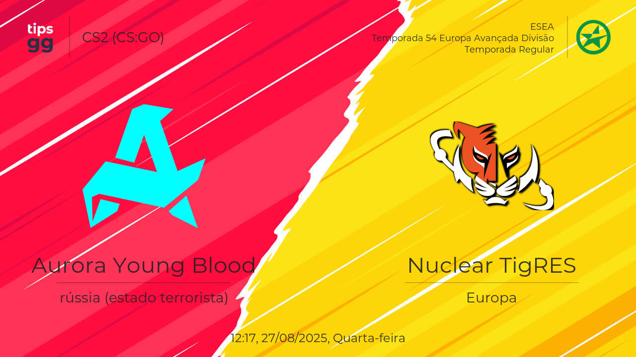 Aurora Young Blood x Nuclear TigRES 27/08/2025 – Odds casas de apostas ...