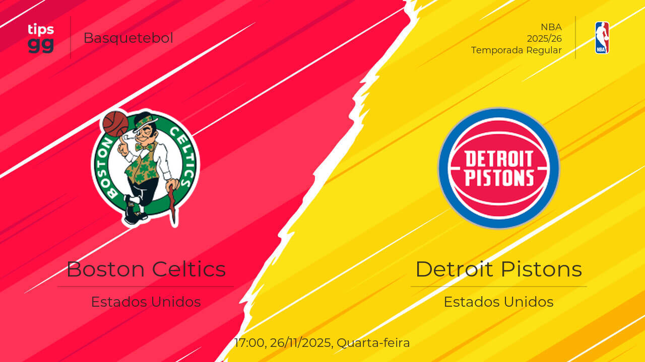 Boston Celtics x Detroit Pistons 26/11/2025 na NBA 2025/26 ...