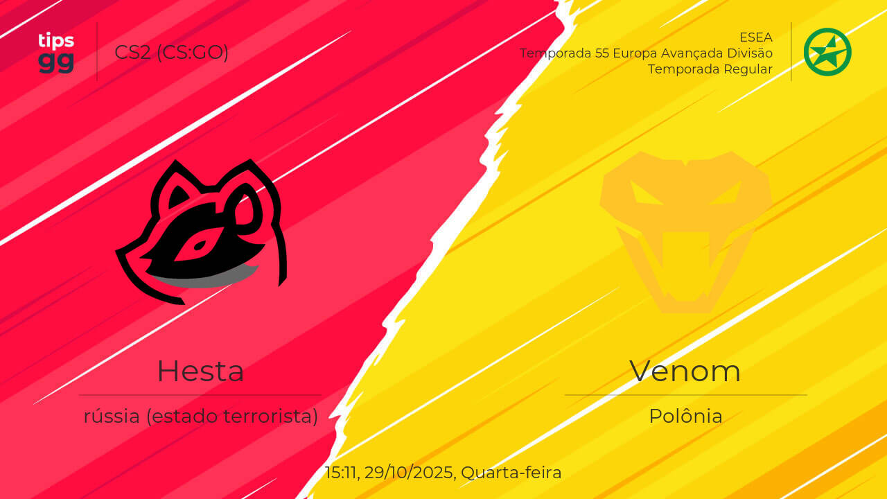 Hesta x Venom 29/10/2025 na ESEA Temporada 55 Europa Avançada Divisão ...