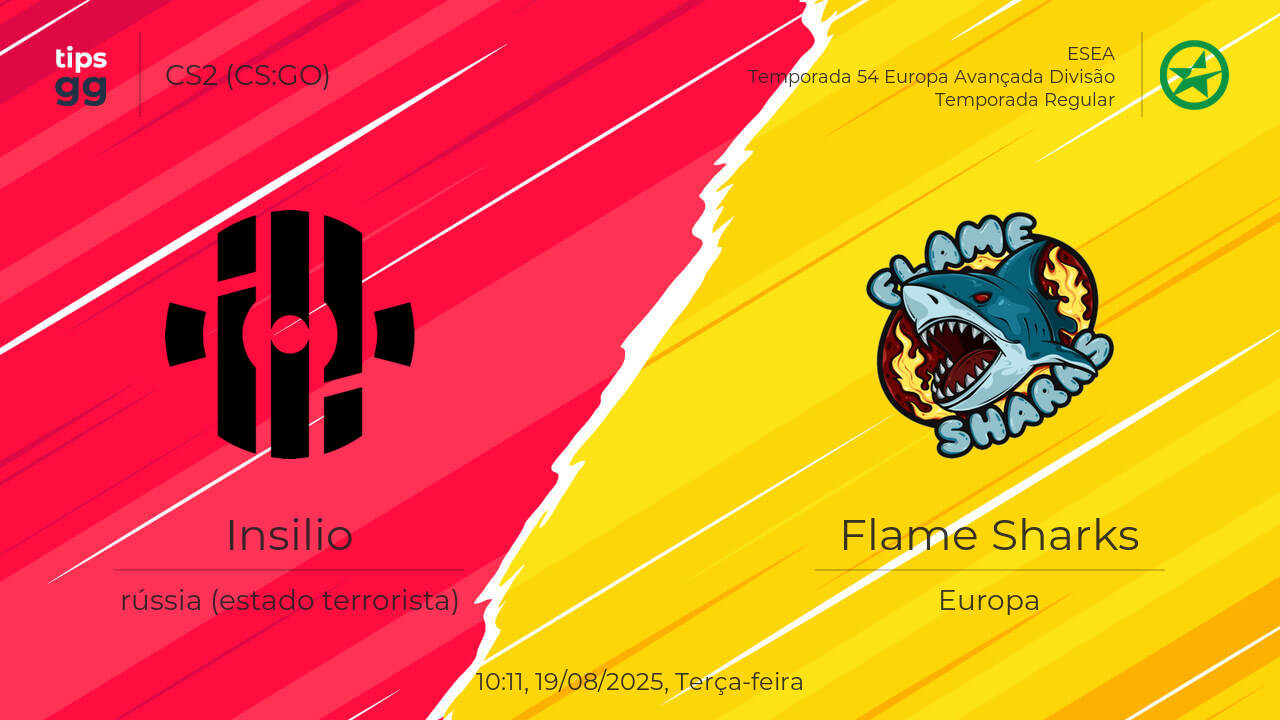 Insilio x Flame Sharks 19/08/2025 – Palpite dos Jogo | CS2 (CS:GO ...