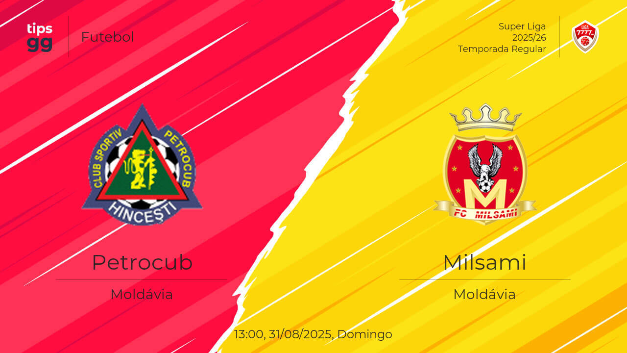 Petrocub x Milsami Palpite | 31/08/2025 | Futebol | Tips.GG