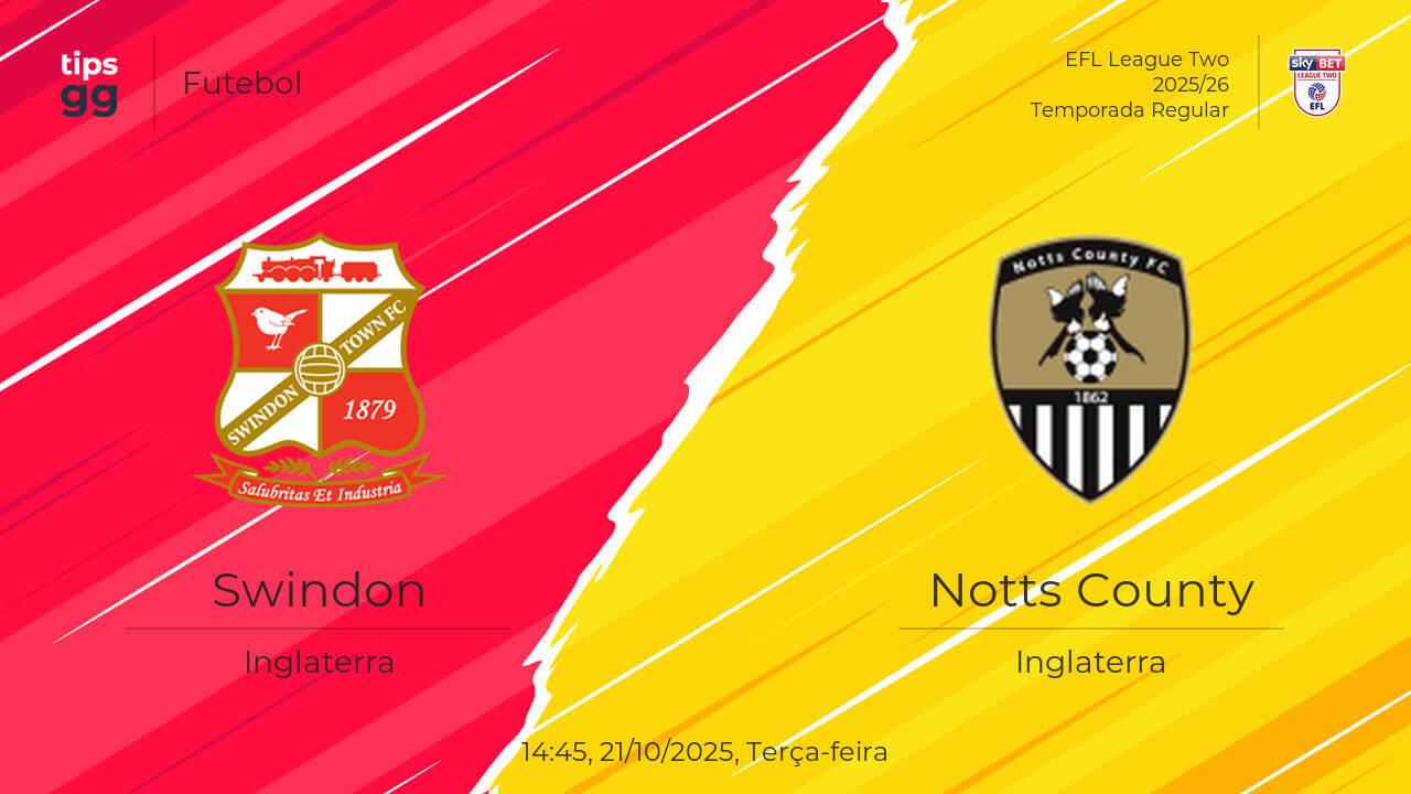 Swindon x Notts County Palpite | 21/10/2025 | Futebol | Tips.GG
