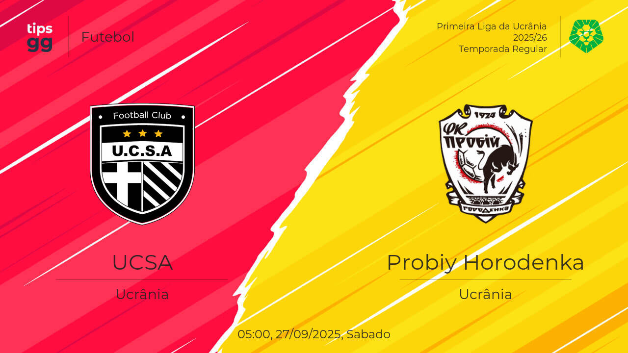 UCSA x Probiy Horodenka live score 28/09/2025 - resultados dos jogos de ...