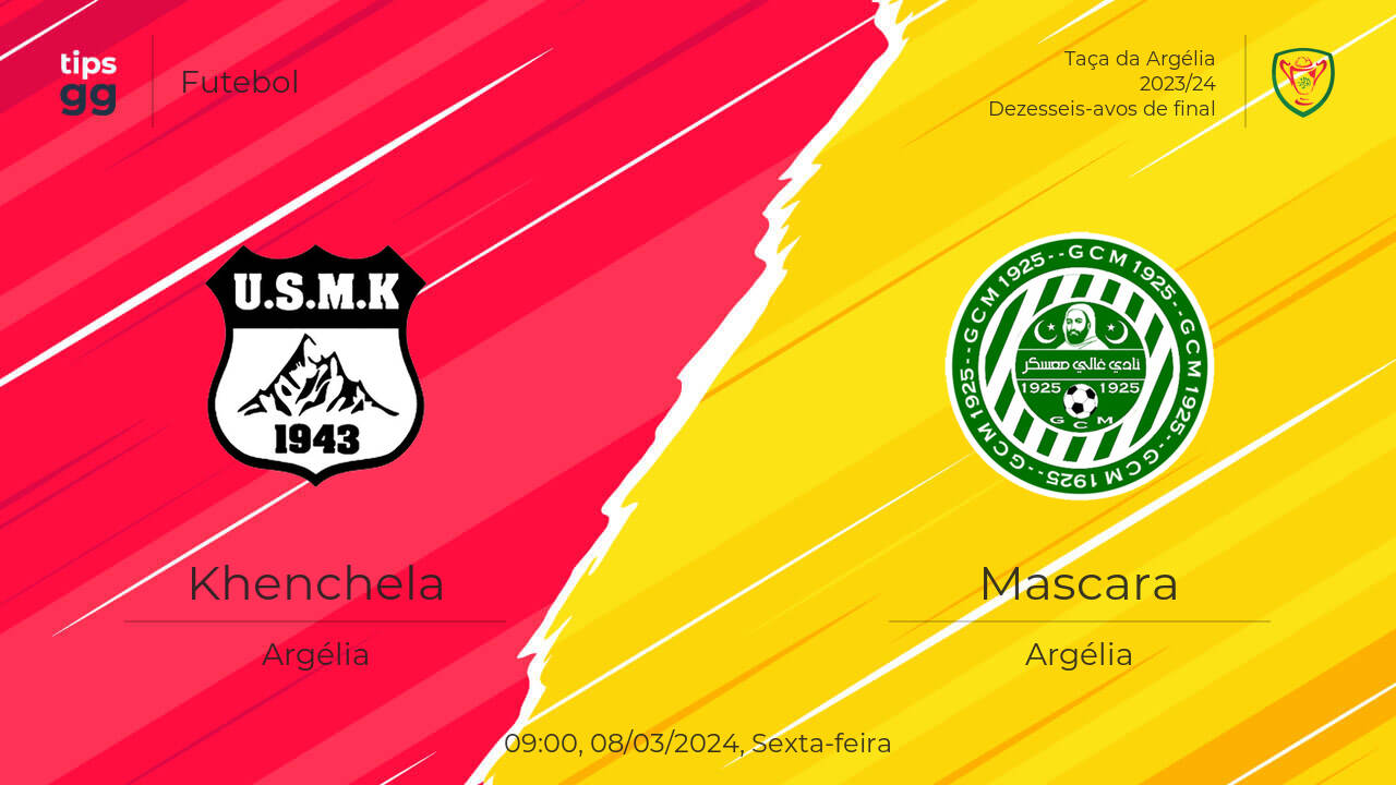 USM Khenchela x Mascara 08/03/2024 na Taça da Argélia 2023/24 | Futebol ...