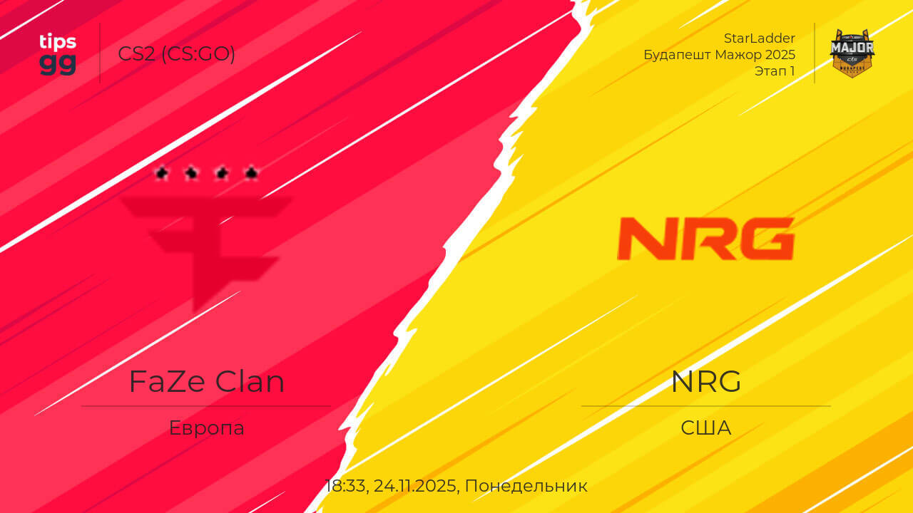 FaZe Clan против NRG от 24.11.2025 – Коэффициенты ставок | CS2 (CS:GO ...